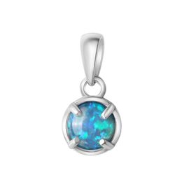 Vivance Damen Kettenanh&auml;nger &raquo;925/- Sterling Silber rhodiniert synth.Opal blau&laquo; () blau