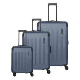 Travelite Herren Travelite Trolleyset &raquo;DYNAMIIC S/M/L, verschiedene Farben&laquo; Hartschalen-Koffer ABS Volumenerweiterung bei M/L blau