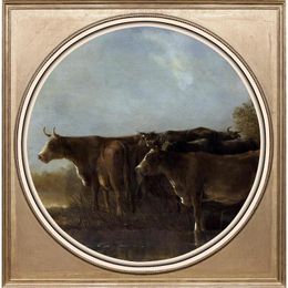 queence Acrylglasbild &raquo;K&uuml;he&laquo; Gem&auml;lde Kuh Kuhbilder Kunst Tiere Wiesen & B&auml;ume Fine Art-Print in Galeriequalit&auml;t bunt Acrylglas