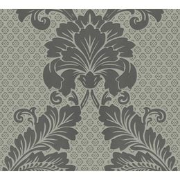 ARCHITECTS PAPER Vliestapete &raquo;Luxury wallpaper&laquo; Barock gemustert ornamental beflockt Ornament Tapete Barock Tapeten Wohnzimmer Schlafzimmer K&uuml;che Flur B&uuml;ro grau Vinyl,