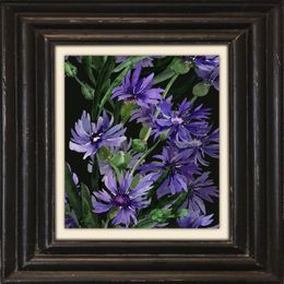queence Leinwandbild &raquo;Blumen&laquo; Blumen Blumenbilder Garten Gartenbilder Kunst Stillleben Premium-Leinwandstoff, Handarbeit aus Deutschland, 40x40cm lila