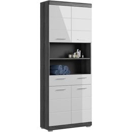 Welltime Hochschrank &raquo;SIENA, Breite 74cm, 4 T&uuml;ren, 1 Schubkasten, 2 offene F&auml;cher, MDF-Front&laquo; TOPSELLER!, in verschiedenen Farben erh&auml;ltlich, Badm&ouml;bel