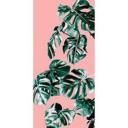 Komar Vliestapete &raquo;Digitaldruck Vlies - Monstera Ros&eacute; Panel - Gr&ouml;&szlig;e 100 x 250 cm&laquo; bedruckt glatt Wohnzimmer, Schlafzimmer gr&uuml;n Vlies