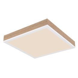 Globo LIGHTING LED Deckenleuchte &raquo;DORO&laquo; LED-Modul 1 Stk. Warmwei&szlig; Deckenlampe/holzoptik/quadratisch/3000K/Wohnzimmer/Schlafzimmer