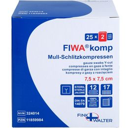 Fink & Walter Schlitzkompressen 7,5x7,5 cm steril 12fach 25X2 St