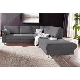 Sit & More sit&more Ecksofa &raquo;Belfort L-Form&laquo; wahlweise mit Vorziehsitz und Bettkasten grau Flachgewebe (100% Polyester);Luxus-Microfaser ALTARA NUBUCK (100% 