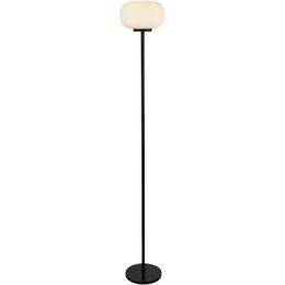 Searchlight Stehlampe &raquo;Lumina Floor Lamp - Black Metal & Frosted Ribbed Glass&laquo; E27 1 Stk. schwarz