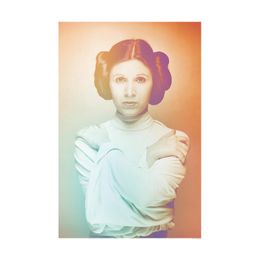 Komar Bild &raquo;Star Wars Classic Icons Color Leia&laquo; Star Wars 1 Stk. tlg. Wandbild zur Dekoration im Kinderzimmer - ohne Rahmen bunt Holz, Papier