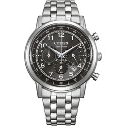 Citizen Herren Chronograph Armbanduhr, Solar, Herrenuhr, Edelstahlarmband, Datum, Stoppfunktion silber