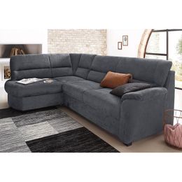 Sit & More sit&more Ecksofa &raquo;Pandora L-Form&laquo; wahlweise mit Bettfunktion und Bettkasten grau Luxus-Microfaser ALTARA NUBUCK (100% Polyester);Luxus-Microfaser 