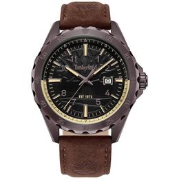 Timberland Herren Quarzuhr &raquo;DAY POND&laquo; Armbanduhr, Herrenuhr, Lederarmband, analog, Datum braun