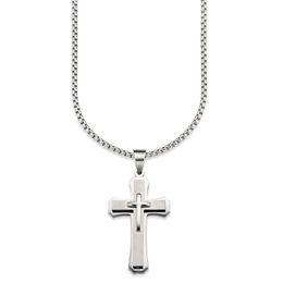 Bruno Banani Herren Kette mit Anh&auml;nger &raquo;Schmuck Geschenk Halskette Kreuz Venezianerkette&laquo; silber