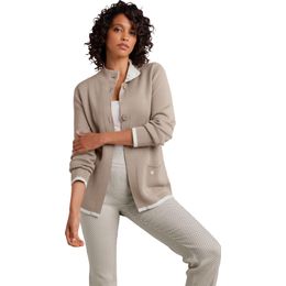 CREATION L PREMIUM Damen Wendejacke aus Jacquard-Feinstrick sesam-wei&szlig; Gr&ouml;&szlig;e 38