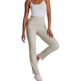 CREATION L PREMIUM Damen Bengalinhose mit Dehnbund sesam-wei&szlig;-gemustert Gr&ouml;&szlig;e 22