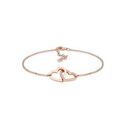 Elli Damen Armband &raquo;Herzen Symbol Klassisch Liebe 925 Silber&laquo; rosa