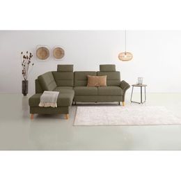 Home Affaire Ecksofa &raquo;Westerland L-Form&laquo; Federkern-Polsterung, wahlweise mit Bettfunktion, Bettkasten gr&uuml;n 100% Polyester