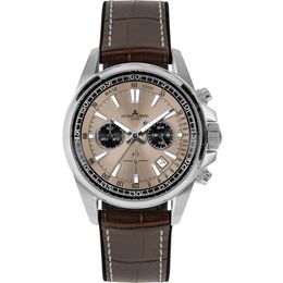 Jacques Lemans Herren Chronograph &raquo;Liverpool&laquo; Quarzuhr, Armbanduhr, Herrenuhr, Lederarmband, analog, Tag braun
