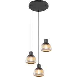 Trio Leuchten Pendelleuchte &raquo;TARIFA, 3-flammige H&auml;ngeleuchte exkl 3xE27 max 25W, Glas H&auml;ngelampe&laquo; E27 1 Stk. warmwei&szlig; - kaltwei&szlig; h&ouml;henverstellbar max 