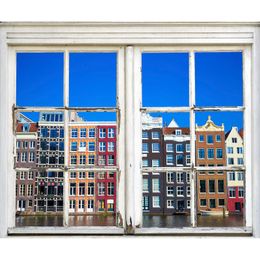 queence Wandsticker &raquo;Amsterdam&laquo; Wandsticker, Wandbild, selbstklebend, 3D, Fenster, Amsterdam bunt