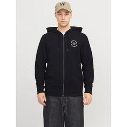 Jack & Jones Jack & Jones Herren Kapuzensweatjacke &raquo;JJSIMON Hoodie mit Rei&szlig;verschluss und hohem Baumwollanteil&laquo; bedruckt, modisch, regular fit, Baumwollmischung, 