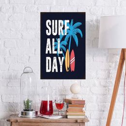 queence Metallbild &raquo;Surf All Day&laquo; 1 Stk. tlg. Stahlschilder wei&szlig;