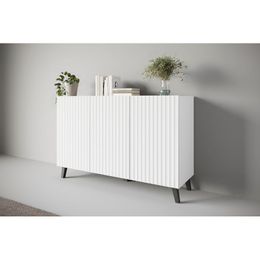 Home Affaire Sideboard &raquo;Phuket, Front MDF&laquo; Modernes Sideboard mit 6 F&auml;chern, Breite 120 cm wei&szlig;