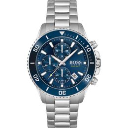 BOSS Herren BOSS Chronograph &raquo;ADMIRAL&laquo; Quarzuhr, Herrenuhr, Armbanduhr, Stoppfunktion, Edelstahlarmband silber