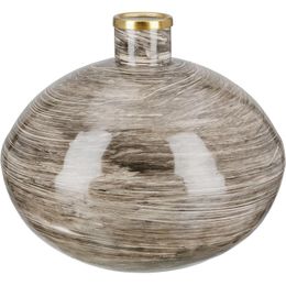 Gilde &raquo;Stripes&laquo; Vase aus Metall, bauchig braun Metall