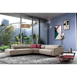 Egoitaliano Ecksofa &raquo;Stefanie-e, Designsofa der Extraklasse, bequem mit hohem Sitzkomfort&laquo; mit Relaxfunktion und verstellbaren Kopfteilelementen grau Luxus-
