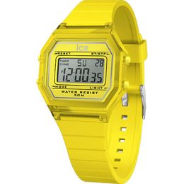 Ice Watch Ice-Watch Damen ice-watch Chronograph &raquo;ICE digit retro - Clear - Small&laquo; Armbanduhr, Quarzuhr, Damenuhr, Silikonarmband, Datum, digital gelb