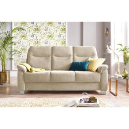 Sit & More sit&more 3-Sitzer &raquo;Boccaccio&laquo; inklusive Federkern und Kopfteilverstellung beige Flachgewebe (100% Polyester);Kunstleder SOFTLUX ;Luxus-Microfaser (90%