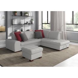 Sit & More sit&more &raquo;Luxor L-Form&laquo; wahlweise mit Bettfunktion, Stauraum und Kopfteilverstellung silber Luxus-Microfaser ALTARA NUBUCK (100% Polyester);Soft clean