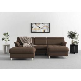 Sit & More sit&more Ecksofa &raquo;Marano L-Form&laquo; inklusive Kopfteilverstellung, wahlweise mit Bettfunktion, Bettkasten braun 100% Polyester
