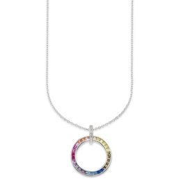 Bruno Banani Damen Kette mit Anh&auml;nger &raquo;Schmuck Geschenk Silber 925 Halsschmuck Halskette Regenbogen&laquo; mit Zirkonia (synth.) silber
