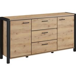 Home Affaire Sideboard &raquo;Aktiv&laquo; Breite 180 cm braun Dekorfolie, FSC -zertifizierter Holzwerkstoff, MDF