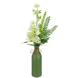 I.GE.A. Kunstblume &raquo;Arrangement Hortensie in Vase&laquo; Zaubernuss Farn Hochzeitsdeko Dekoblumen Hochzeit Bouquet Blumenstrau&szlig; wei&szlig; Kunststoff