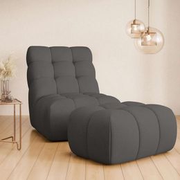Home Affaire XXL-Sessel &raquo;AURELIAN Loveseat XXL mit Hocker im Set, Lese-Sessel, Relaxsessel,&laquo; mit Wellenunterfederung, Struktur fein, Struktur grob, 