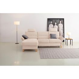 Home Affaire Ecksofa &raquo;Westerland L-Form&laquo; Federkern-Polsterung, wahlweise mit Bettfunktion, Bettkasten beige 100% Polyester