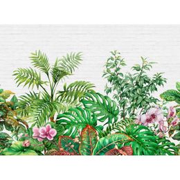 Livingwalls living walls Fototapete &raquo;Designwalls Tropical Wall 1&laquo; glatt Vlies, Wand, Schr&auml;ge, Decke bunt Vlies
