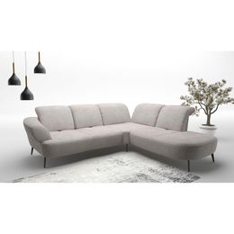 Sit & More sit&more Ecksofa &raquo;Dance, L-Form, inkl. Sitztiefenverstellung&laquo; inkl. Click&Seat, optional mit Kopfteilverstellung silber 100% Polyester