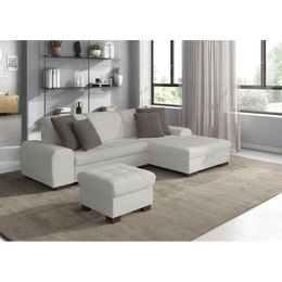 Sit & More sit&more Ecksofa &raquo;Luxor L-Form&laquo; wahlweise mit Bettfunktion, Bettkasten und Kopfteilverstellung beige Luxus-Microfaser ALTARA NUBUCK (100% Polyester);