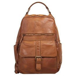 XZONE X-Zone Unisex Laptoprucksack echt Leder, Made in Italy braun B/H/T: 37cm x 28cm x 13cm, onesize