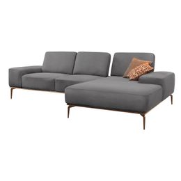 W.Schillig Ecksofa &raquo;run, Designsofa mit tollem Sitzkomfort, bequem, L-Form&laquo; mit Holzsockel, F&uuml;&szlig;e in Bronze pulverbeschichtet, Breite 279 cm grau 