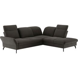 Sit & More sit&more Ecksofa &raquo;Leandro L-Form&laquo; Wahlweise mit Bett-, Kopfteil - und Armlehnfunktion, sowie Stauraum grau 100% Polyester
