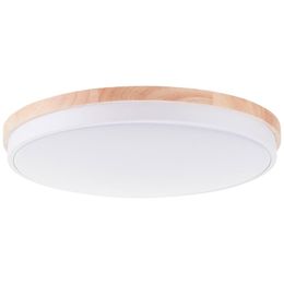 Brilliant LED Deckenleuchte &raquo;Baarlo&laquo; 1 Stk. warmwei&szlig; - kaltwei&szlig; &Oslash; 50 cm, 4500 lm, 3000-6500 K, dimmbar, Fernbedienung, Holz/Metall wei&szlig;