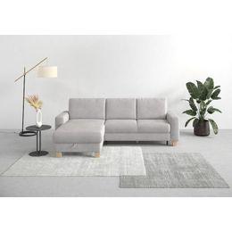 Home Affaire Ecksofa &raquo;Summer L-Form&laquo; mit Recamiere, mit oder ohne Bettfunktion und Bettkasten, Cord-Bezug silber 95% Polyester, 5% Polyamid