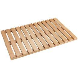 Wenko Badematte H&ouml;he 10 mm rutschhemmend beschichtet beige Bambus