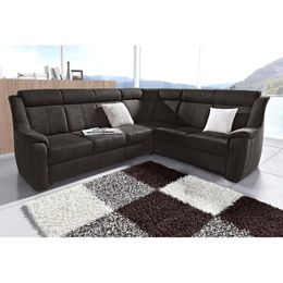 Sit & More sit&more Ecksofa &raquo;Basel L-Form&laquo; wahlweise mit Relaxfunktion schwarz Altara Nubuck , Luxus-Microfaser (100% Polyester;PRIMABELLE -Microfaser, Luxus-