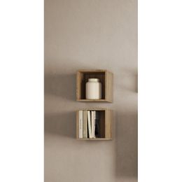 Home Affaire Wandregal &raquo;Infinity&laquo; Set, 2 kleine W&uuml;rfelregale, 2 Stk. tlg. W&uuml;rfelregal 2er-Set, Breite 28 cm, H&ouml;he 29 cm braun FSC -zertifizierter 