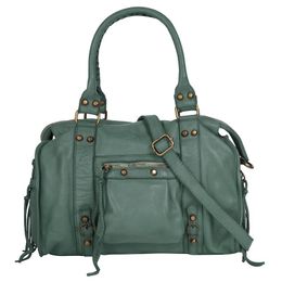 Samantha Look Damen Shopper echt Leder, Made in Italy gr&uuml;n